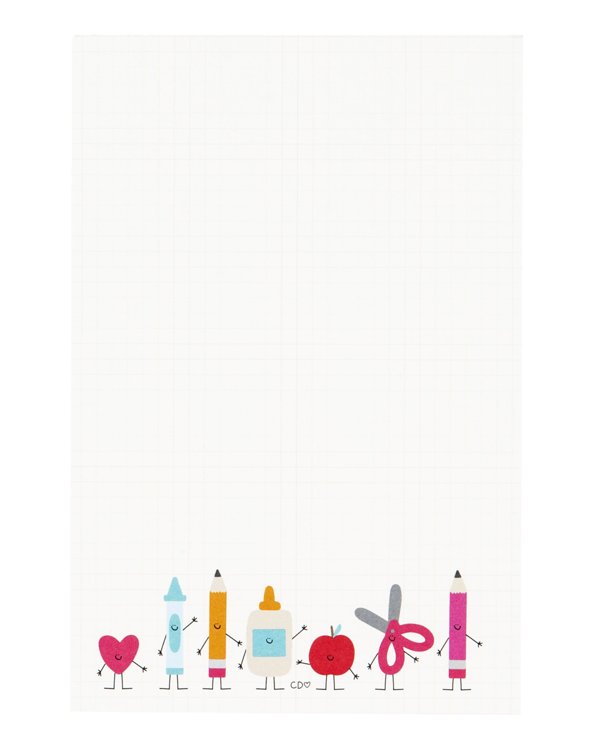 Smiley School Supplies Notepad - Callie Danielle Shop
